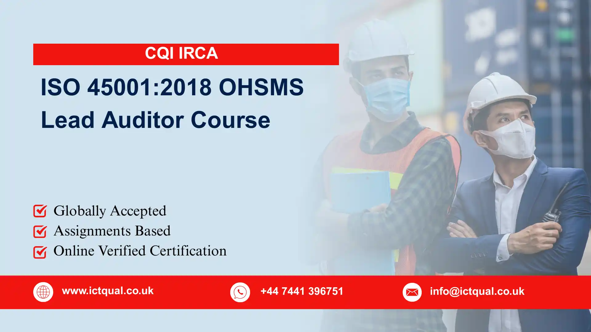 CQI IRCA ISO 45001:2018 OHSMS Lead Auditor Course