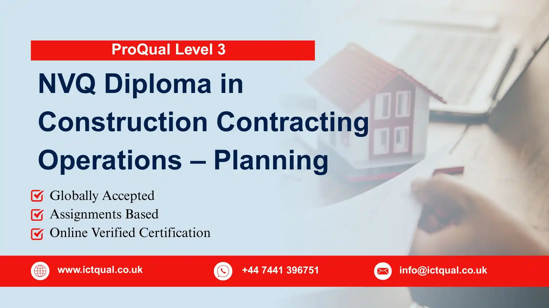 ProQual Level 3 NVQ Diploma in Construction Contracting Operations – Planning in England ...